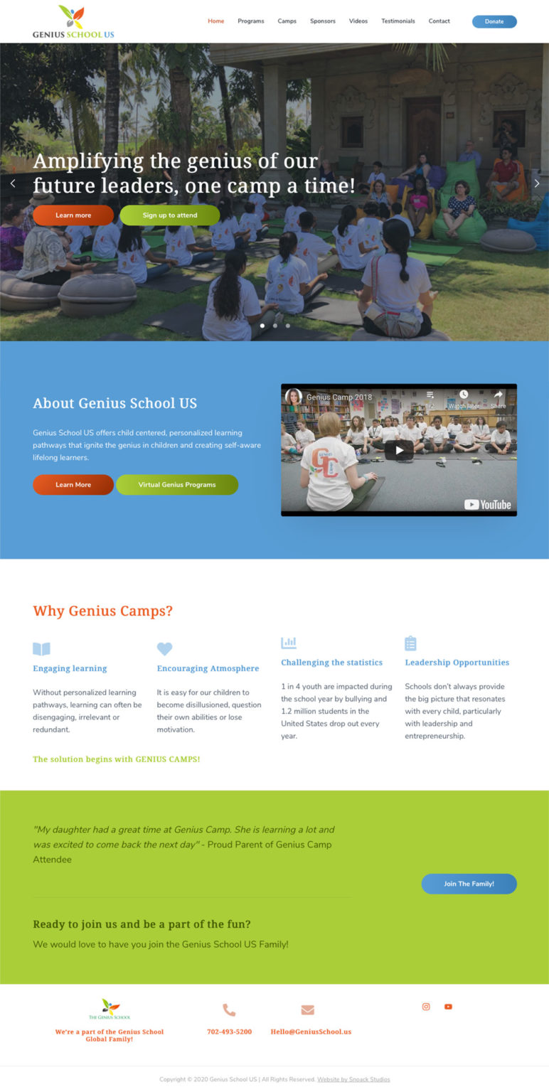 New Website Launch: Genius School US - Snoack Studios Blog
